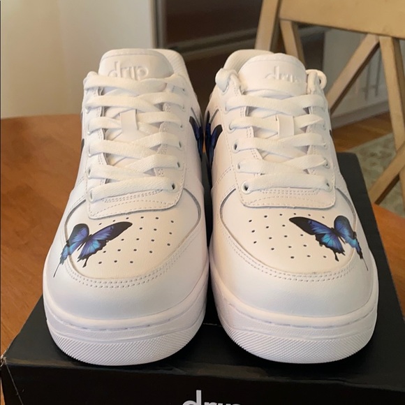 Shoes | Drip Creationz Blue Drip Butterfly Sneakers | Poshmark